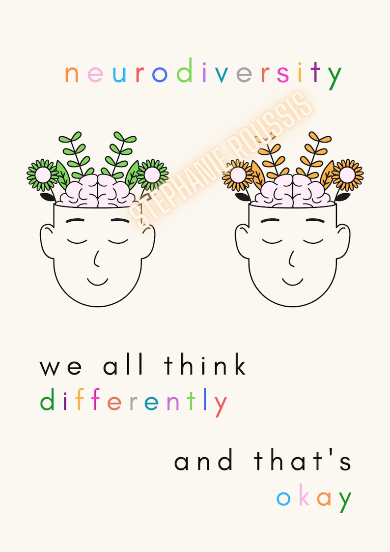 Neurodiversity Poster | Psychologist Counsellor Art | Celebrate ...