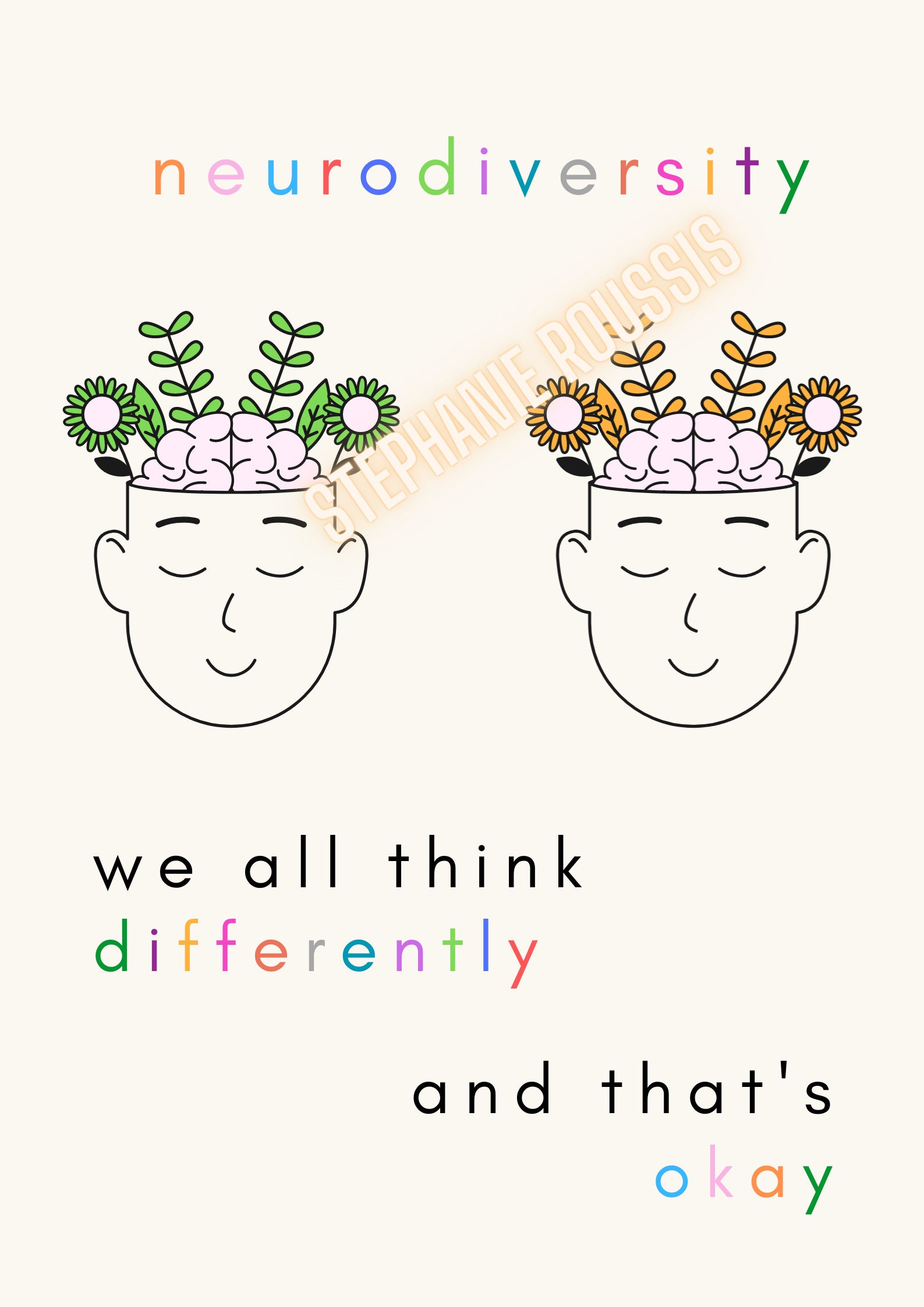 Neurodiversity Poster | Psychologist Counsellor Art | Celebrate ...