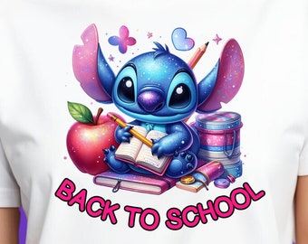 Stitch Back to School PNG, Clipart Cute Stitch PNG, Stitch Transparent ...