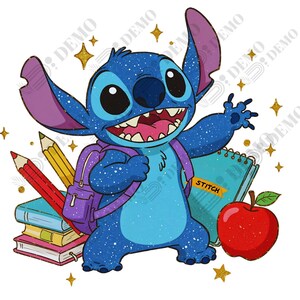 Stitch Back to School PNG, Glitter Stitch PNG, Stitch PNG Transparent ...