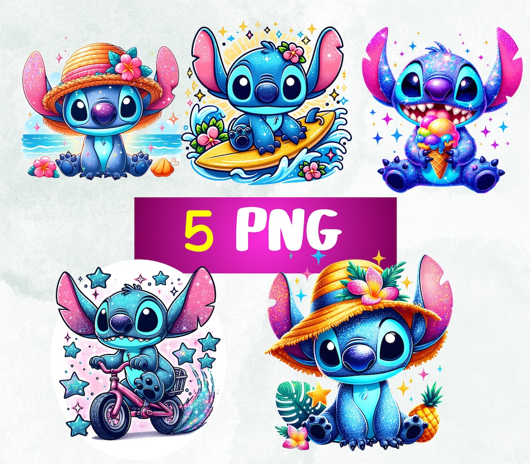 Stitch 5 PNG, Bundle Stitch PNG, 5 Stitch Png, Cute Stitch Clipart ...
