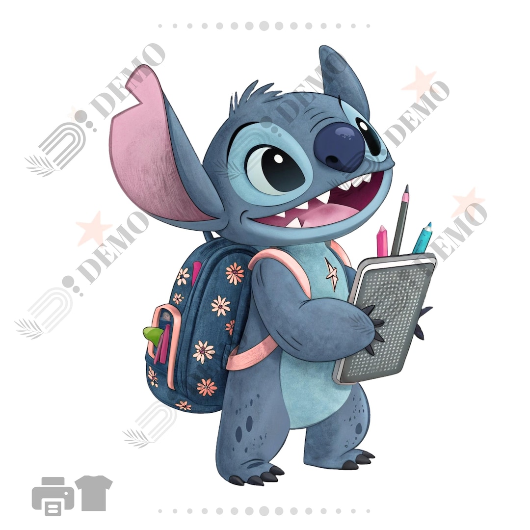 Stitch Back to School PNG, Clipart Stitch PNG, Stitch PNG Transparent ...