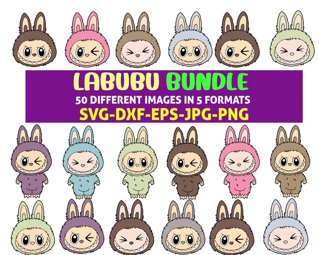 50 Labubu Bilder SVG Bundle, Film Cartoon Png Bundle, Labubu 50 SVG ...