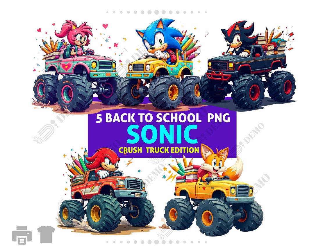 Sonic Back to School PNG Bundle, Clipart Sonic 5 Pngs, PNG Transparent ...