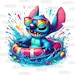 Stitch in Pool PNG, Splash Stitch PNG, Stitch PNG, Cute Stitch Clipart ...