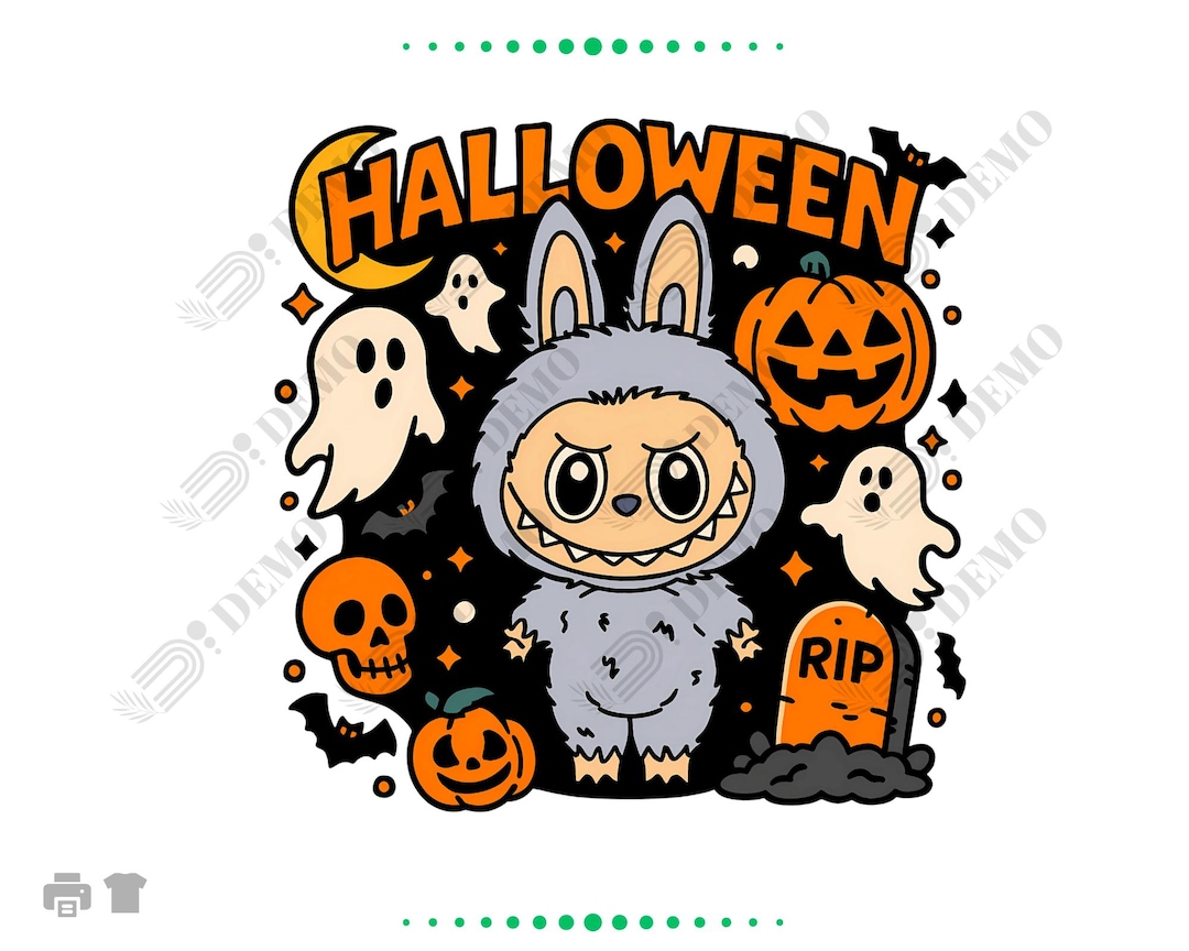 Labubu Halloween, Colorfully Scary Png, Trick or Treat, Halloween ...