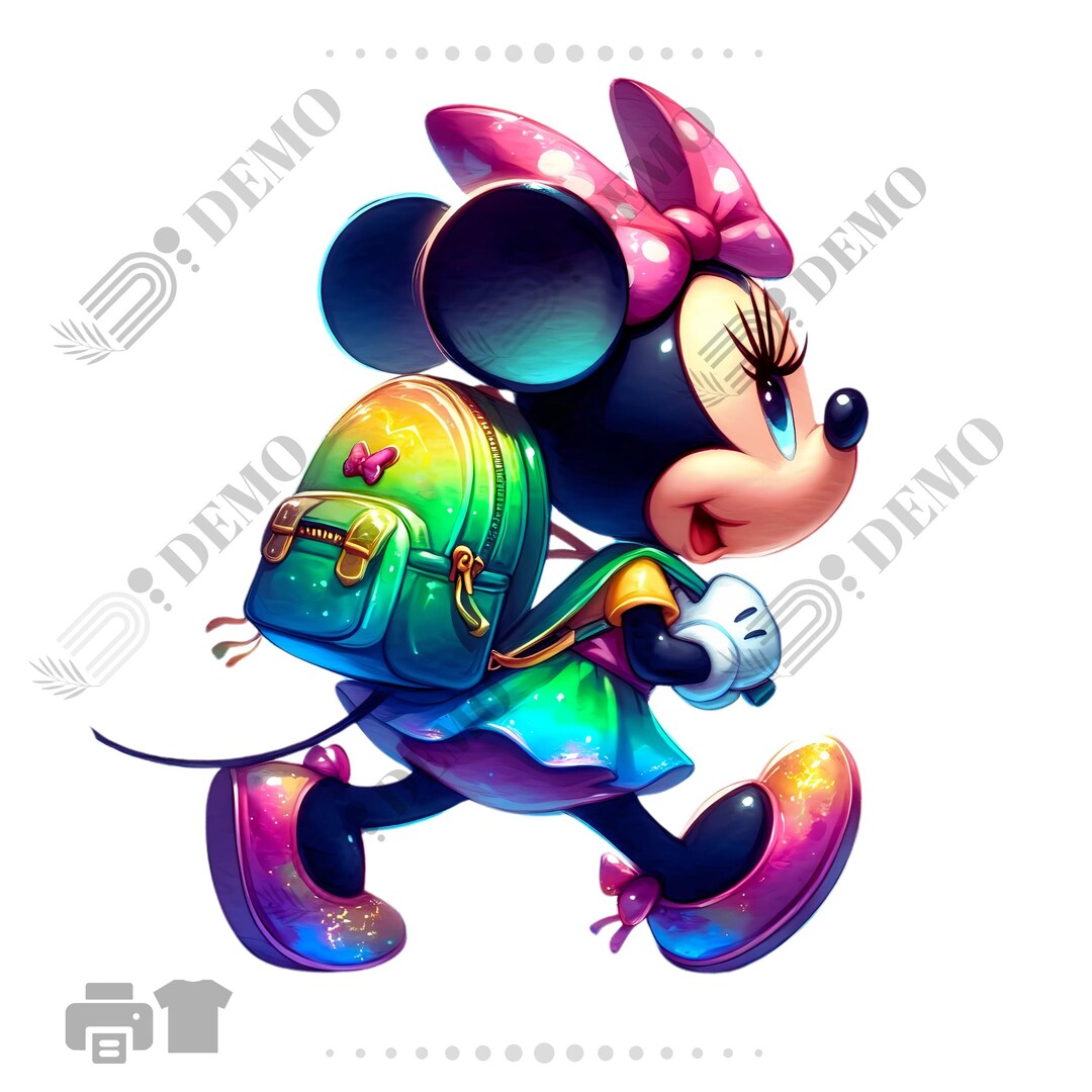 Minnie Mouse Back to School Clipart PNG (digital Download) - Etsy Australia