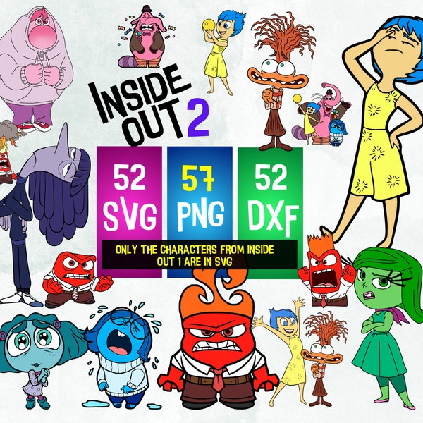 Inside Out Characters Clipart - Etsy