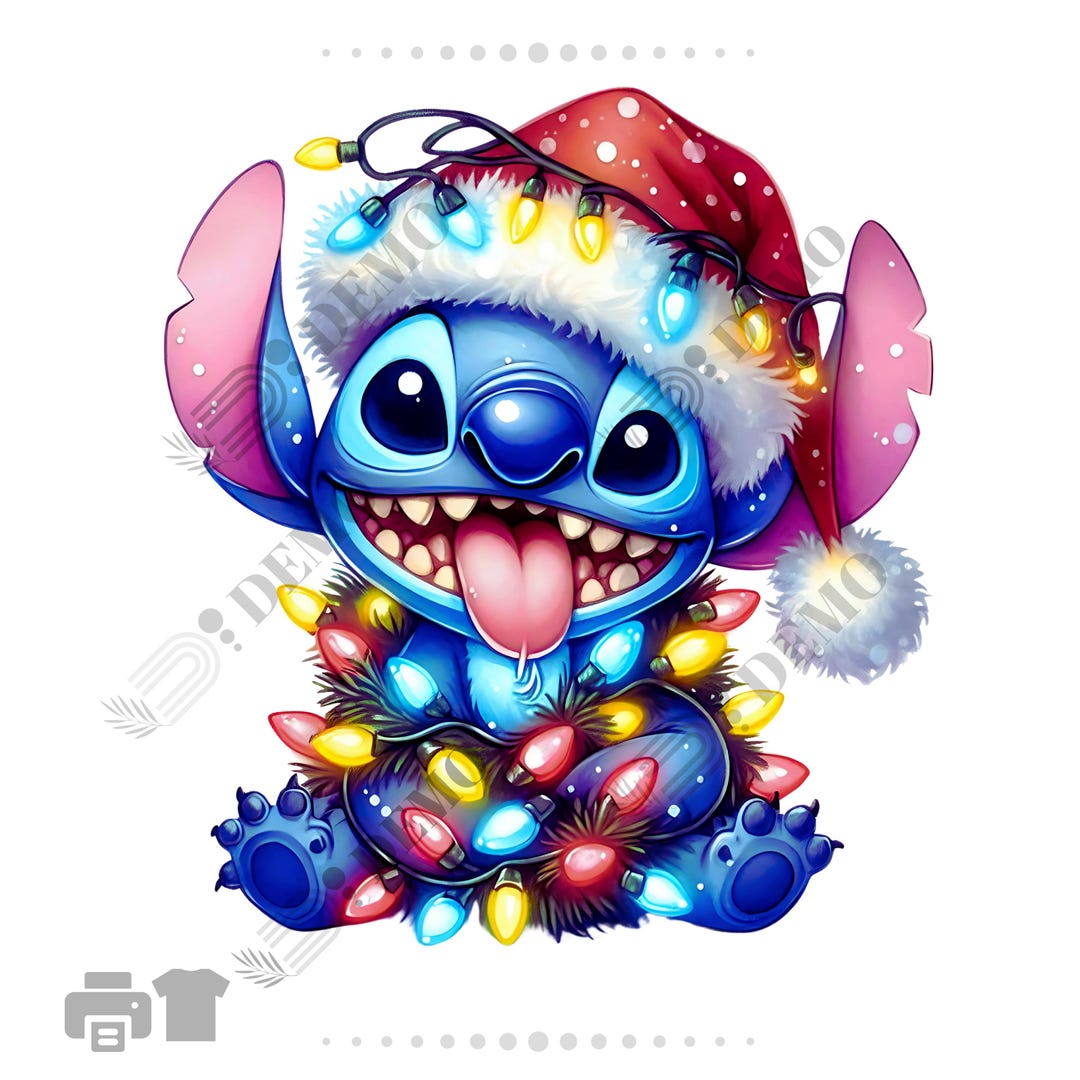 Stitch Christmas Lights | Clipart Stitch PNG | Transparent Background ...