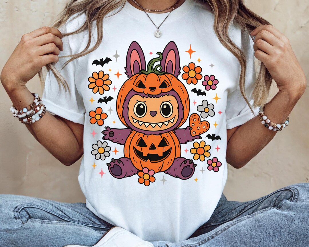 Cute Halloween Labubu Pumpkin Costume PNG, Kawaii Monster Labubu ...