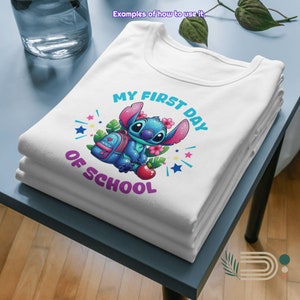 Stitch Png School, First Day of School Png, Clipart Stitch PNG, Stitch ...