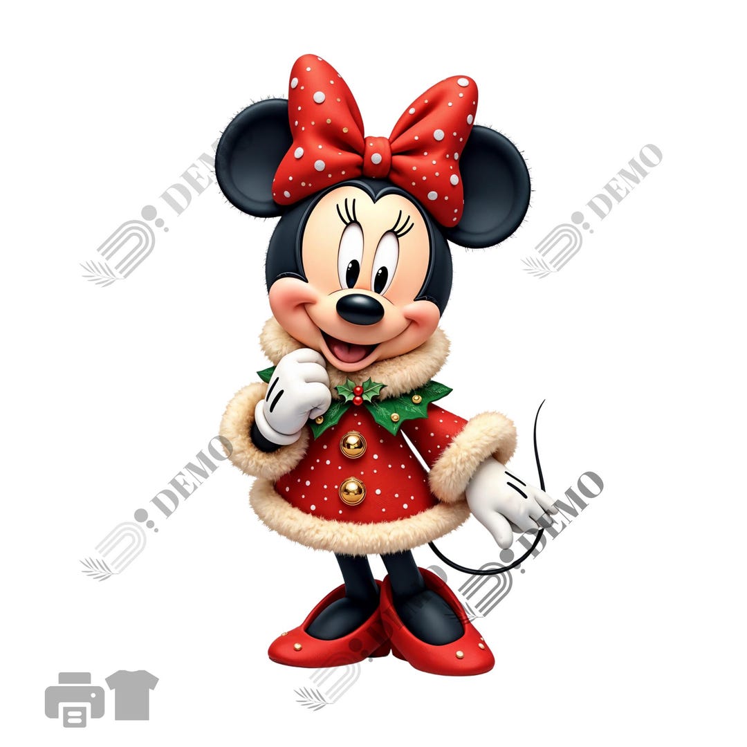 Festive Minnie Mouse Christmas PNG | Cute Holiday Decor | Minnie in ...