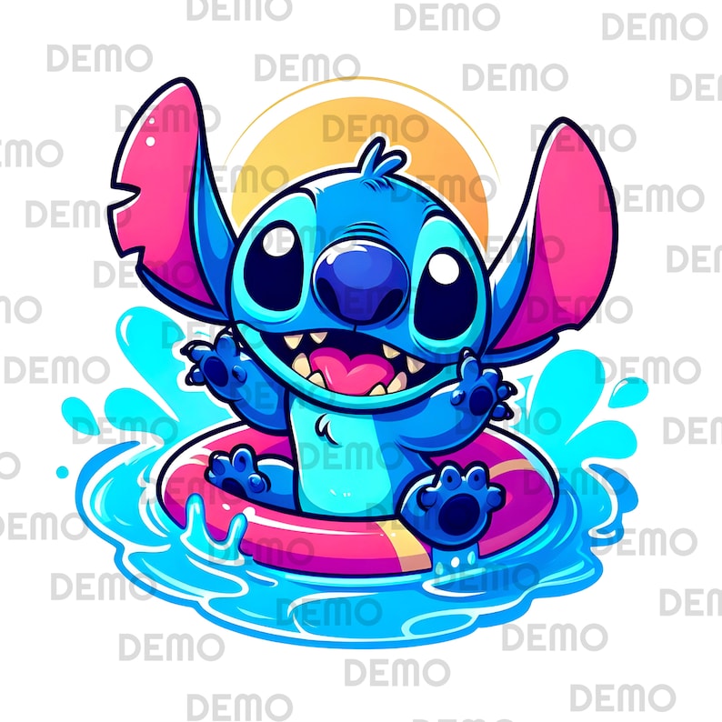 Stitch in Pool PNG, Stitch PNG, Stitch PNG, Cute Stitch Clipart ...