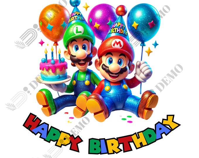 Super Mario Birthday Png, Mario Bros Birthday Boy Png, Mario Holding Balloon and Cake Png, Mario ...
