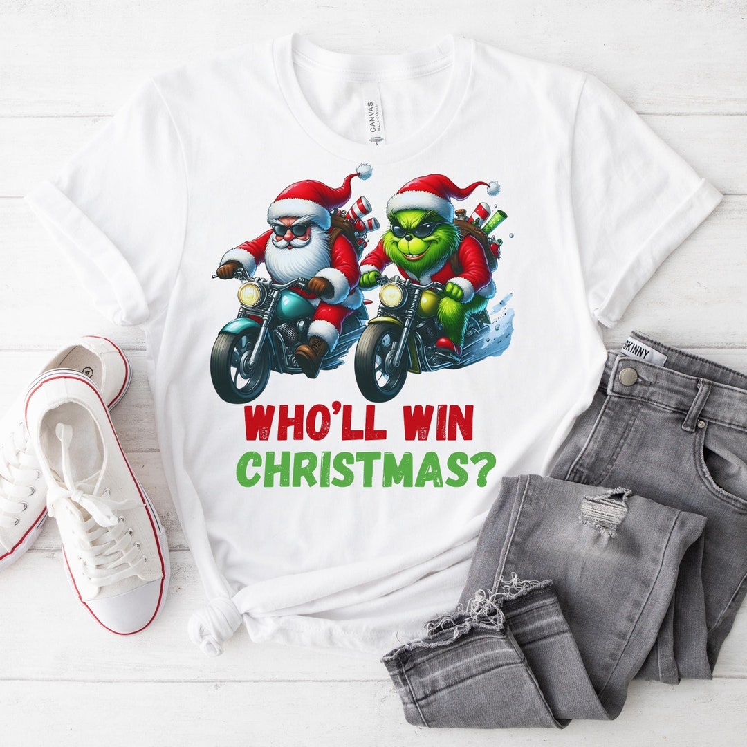 Funny Christmas PNG: Grinch Motorcycle Race Clipart (digital Download ...