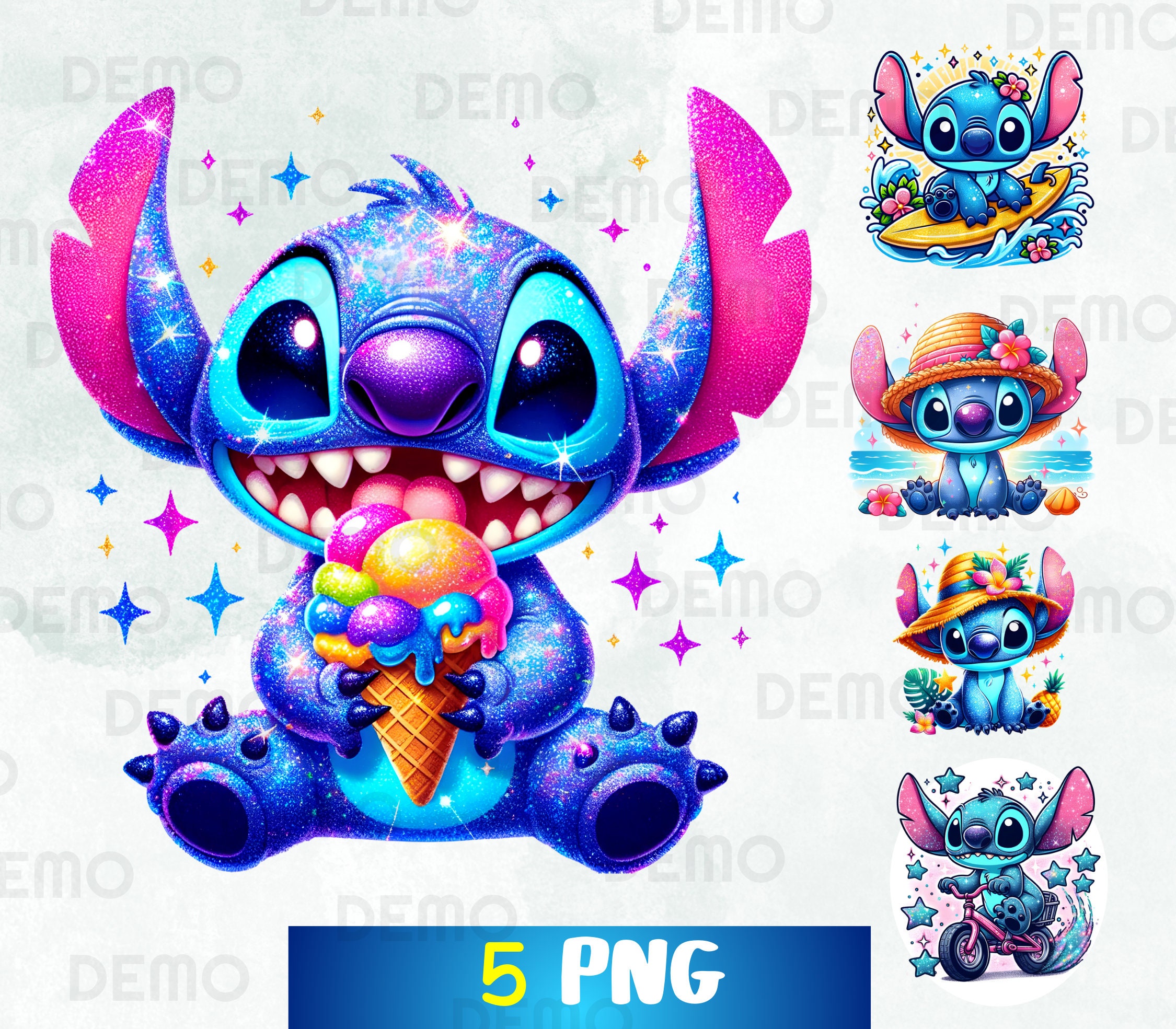 Stitch 5 PNG, Bundle Stitch PNG, 5 Stitch Png, Cute Stitch Clipart ...