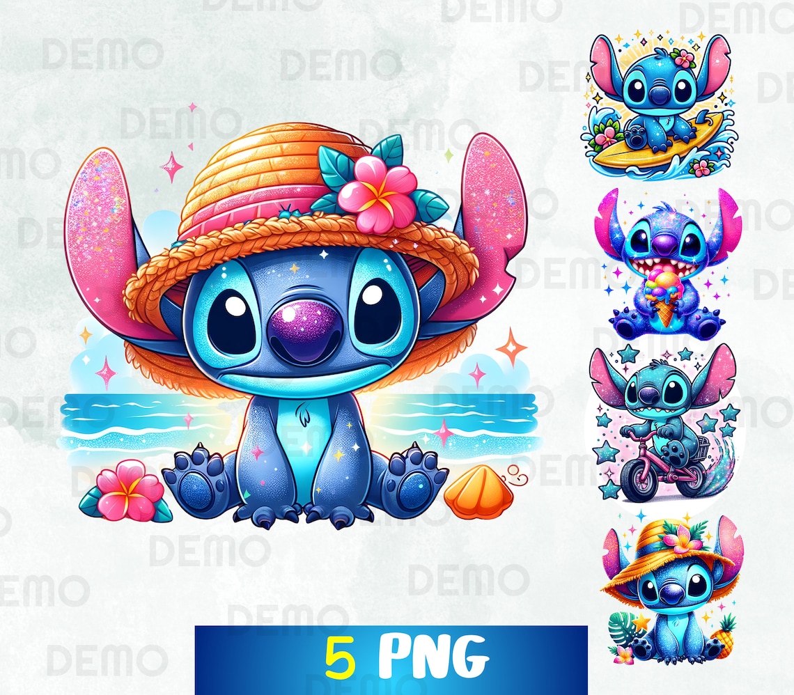 Stitch 5 PNG, Bundle Stitch PNG, 5 Stitch Png, Cute Stitch Clipart ...