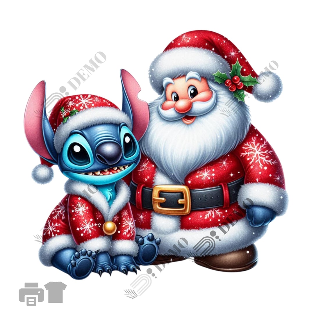Stitch and Santa Claus, Christmas PNG, Santa Claus PNG, Stitch Clipart ...