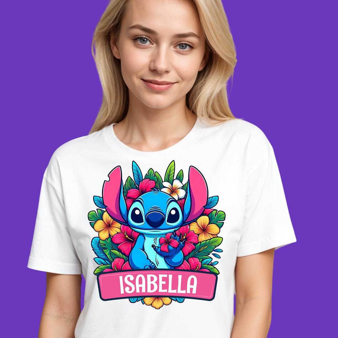 Personalized Floral Stitch Png, Sublimation Design Download, Custom ...