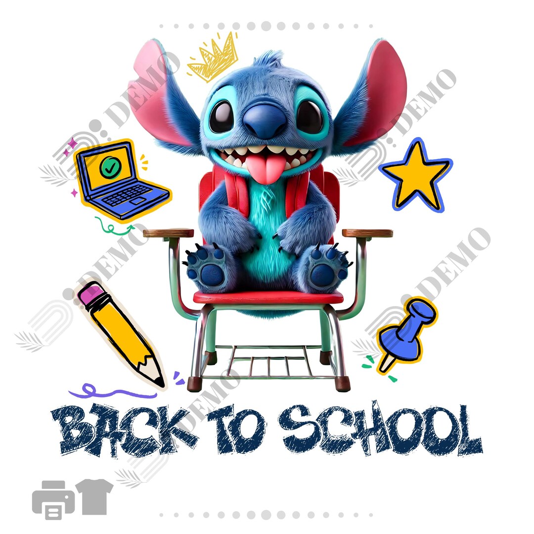 Stitch Back to School PNG, Clipart Stitch PNG, Stitch Transparent, Live ...