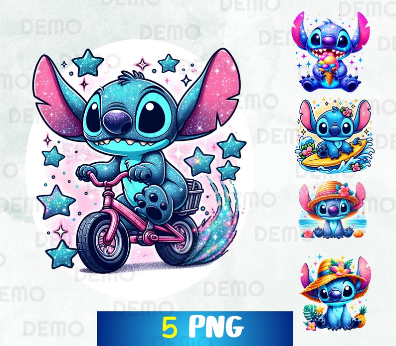 Stitch 5 PNG, Bundle Stitch PNG, 5 Stitch Png, Cute Stitch Clipart ...