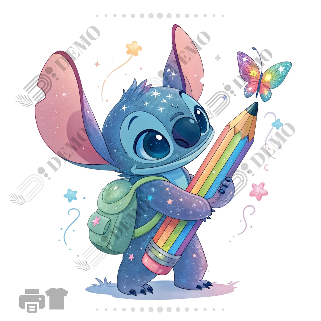 Stitch Back to School PNG, Clipart Stitch Pencil, Stitch PNG ...
