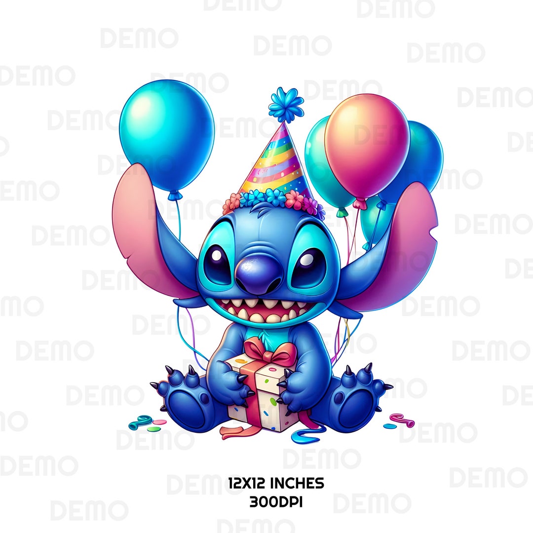 Stitch PNG, Stitch PNG, Birthday Stitch PNG, Cute Stitch Clipart ...
