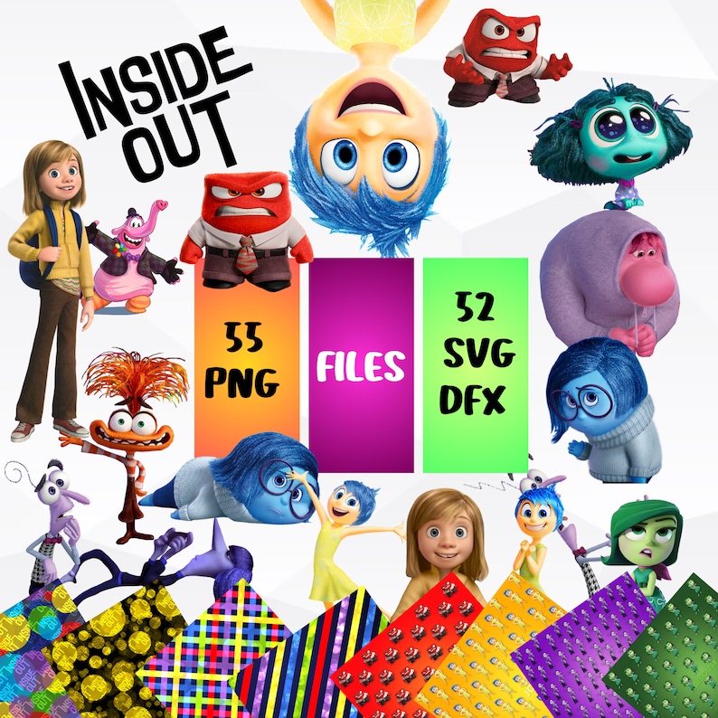 Inside Out 2 PNG, Clipart Bundle, Inside Out 2 Download, Inside Out SVG PNG, Anger Joy Sadness ...