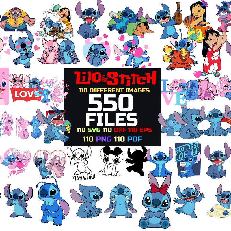 Lilo and stitch printable stickers - Etsy México