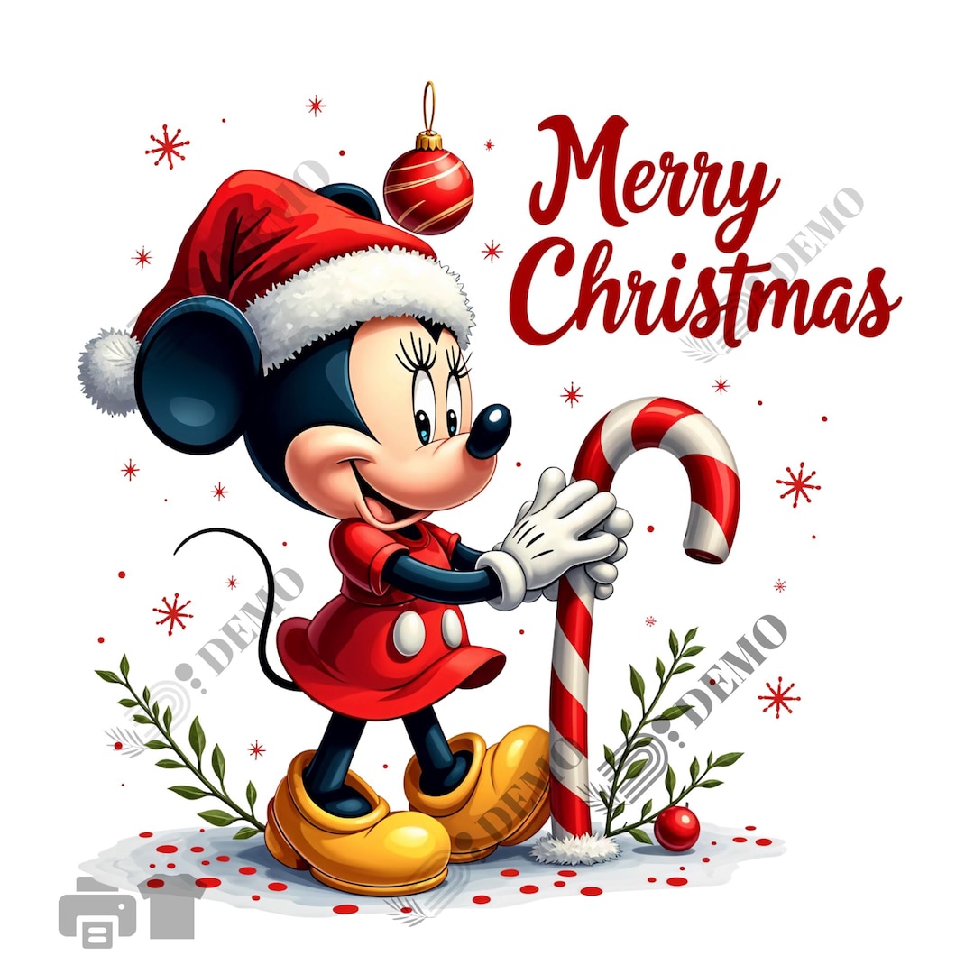 Minnie Mouse Christmas PNG | Cute Holiday Decor | Minnie in Santa Hat ...