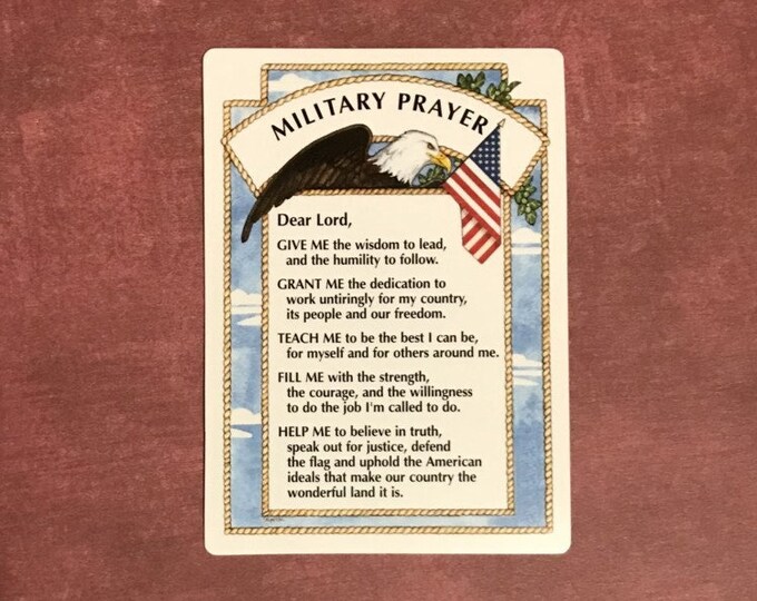 Military Prayer Card - Etsy