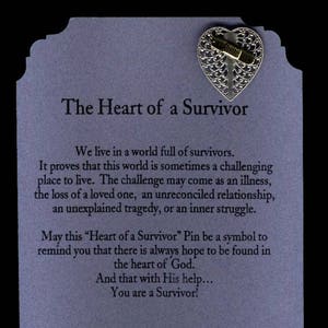 Heart of a Survivor Poem & Pin Set - Etsy