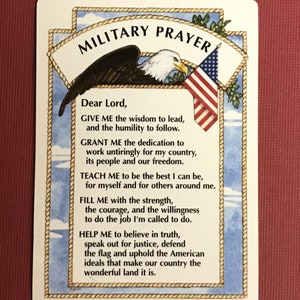 Military Prayer Card - Etsy