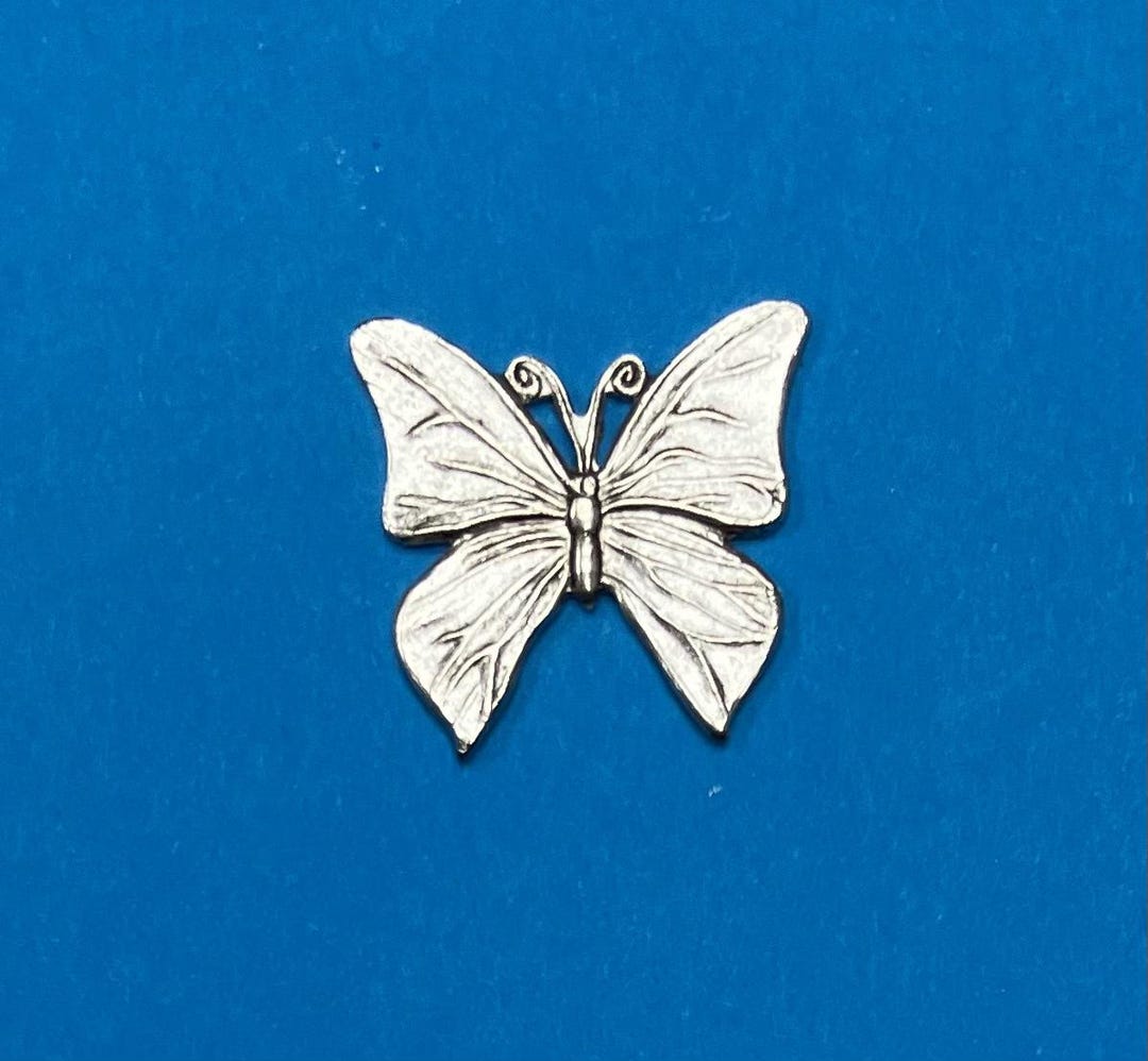 Antiqued Silver Pewter Butterfly Token (3/4"x 3/4") - Etsy