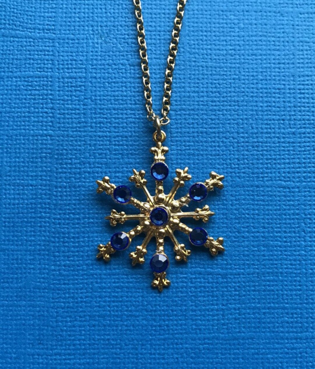 Sapphire Crystal Snowflake Necklace or Earrings - Etsy
