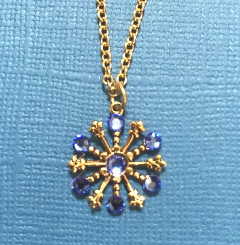 Snowflake Necklace, Sapphire Snowflake - Etsy