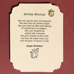 Birthday Blessings Angel Pin & Card - Etsy
