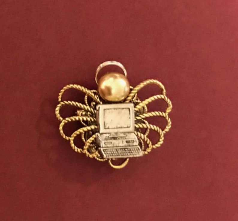 Computer Angel Pin - Etsy
