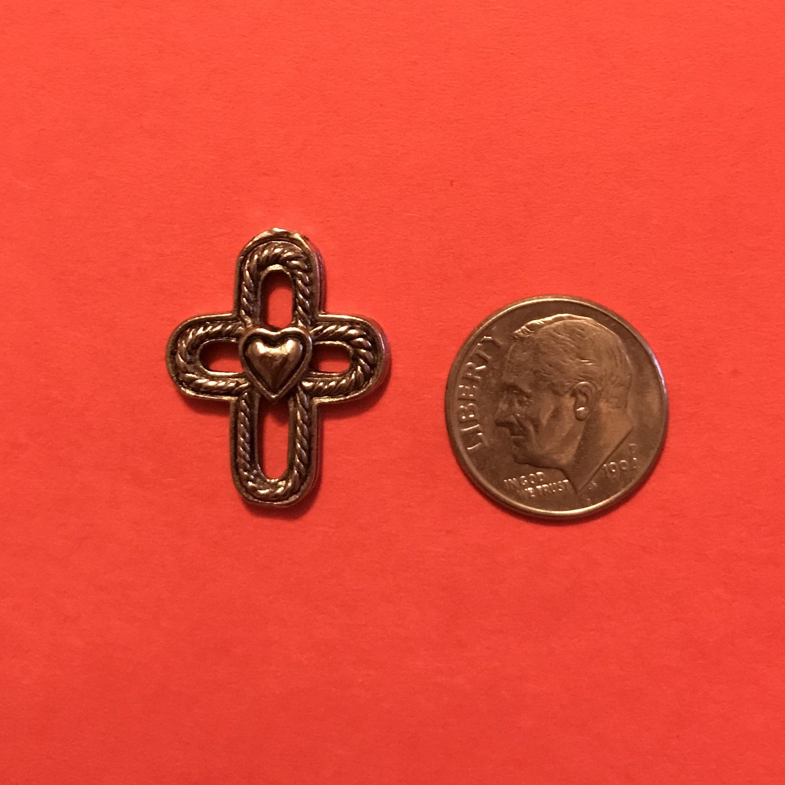 Cross With Heart Token - Etsy