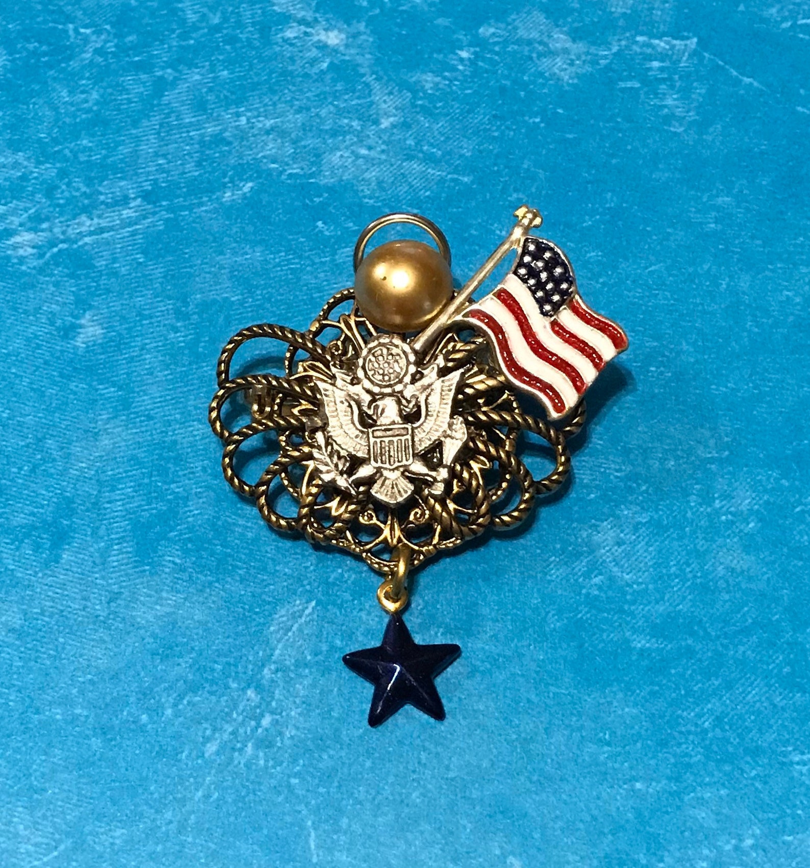 Army Blue Star-army Gold Star, Angel Pin - Etsy