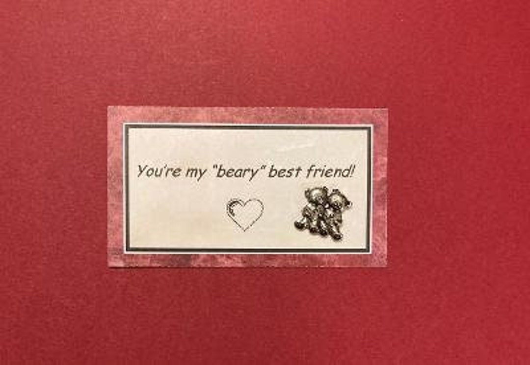 Beary Best Friend Token Gift Set: Two Bears With Hearts - Etsy