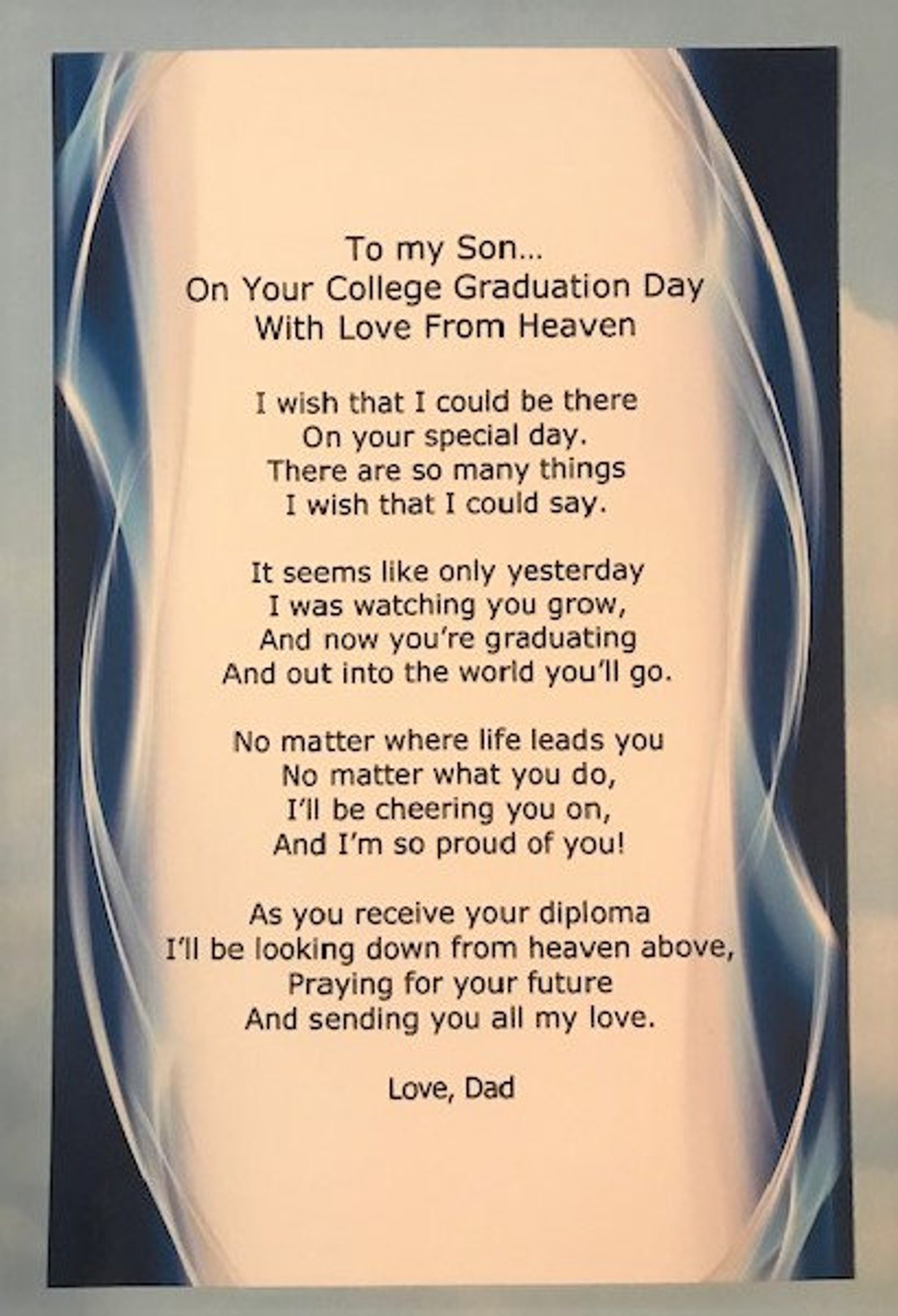 Son College Graduation Gift From Deceased Parents - Etsy