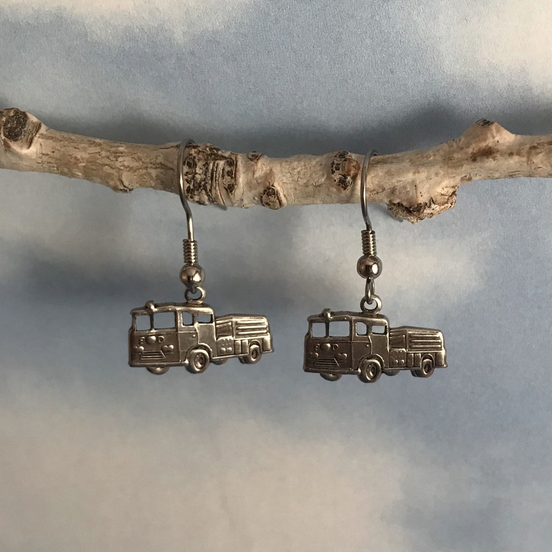 Fire Truck Earrings - Etsy