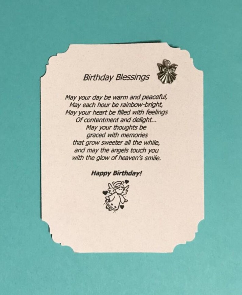Birthday Blessings Angel Pin & Card - Etsy