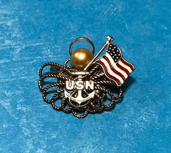 Navy Angel Pin | Etsy