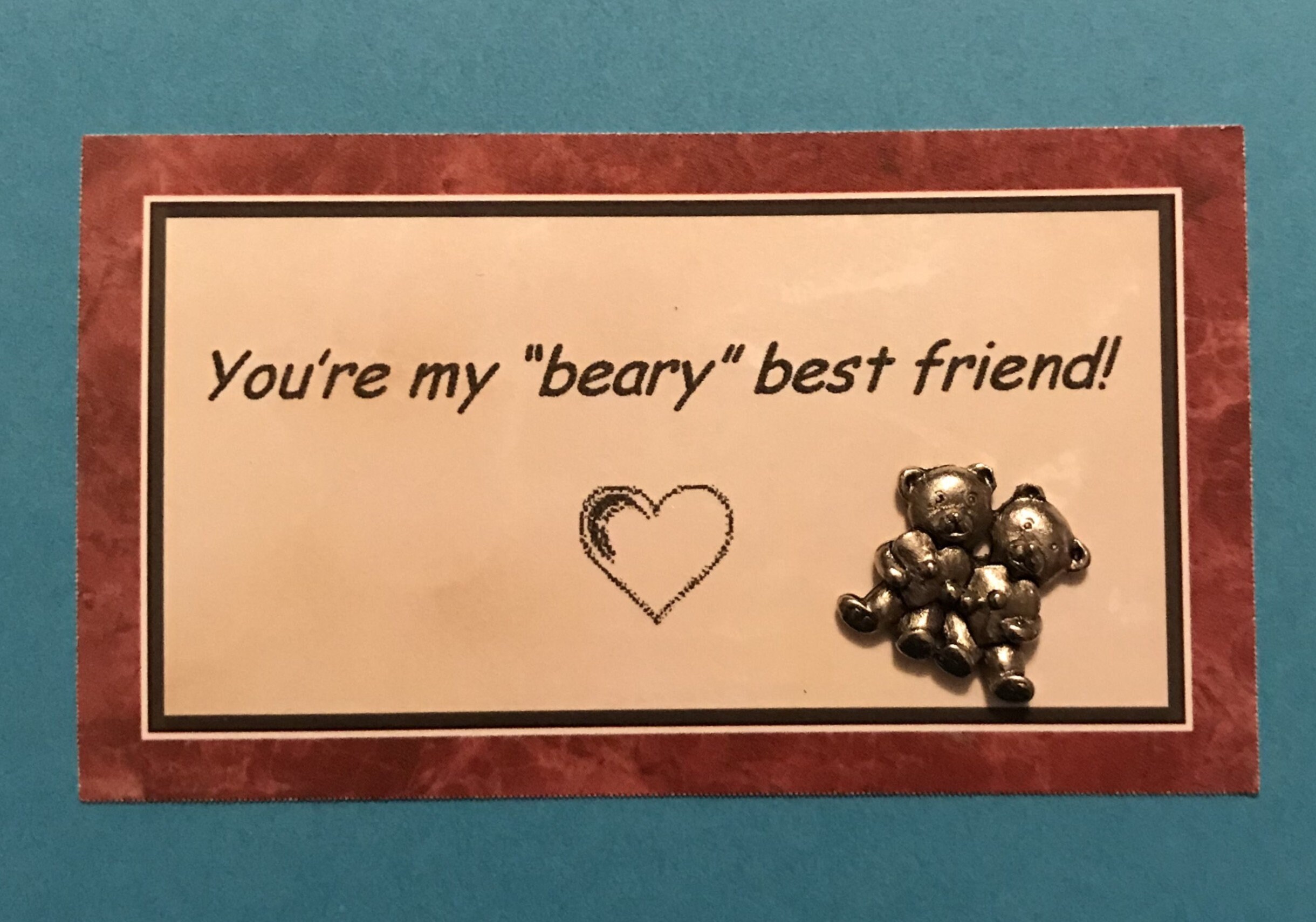 Beary Best Friend Token Gift Set: Two Bears With Hearts - Etsy
