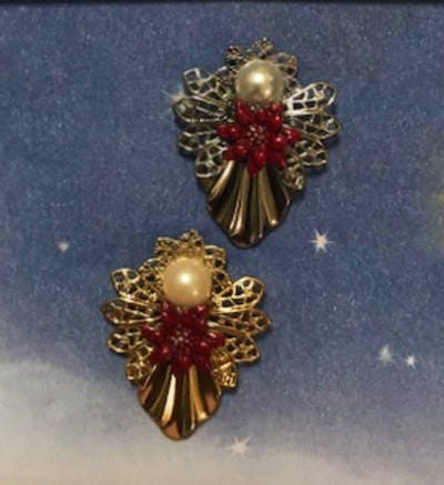 Poinsettia Angel Pin | Etsy