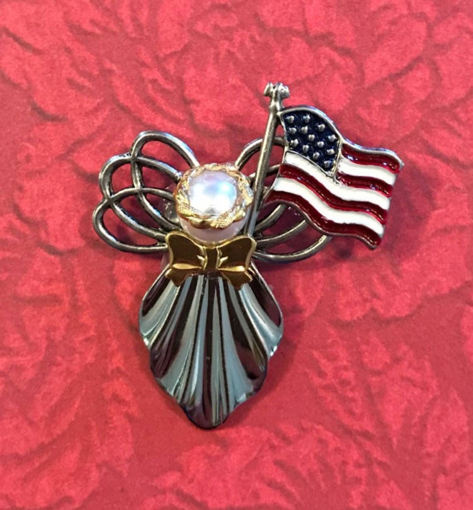 Patriotic Angel Pin | Etsy