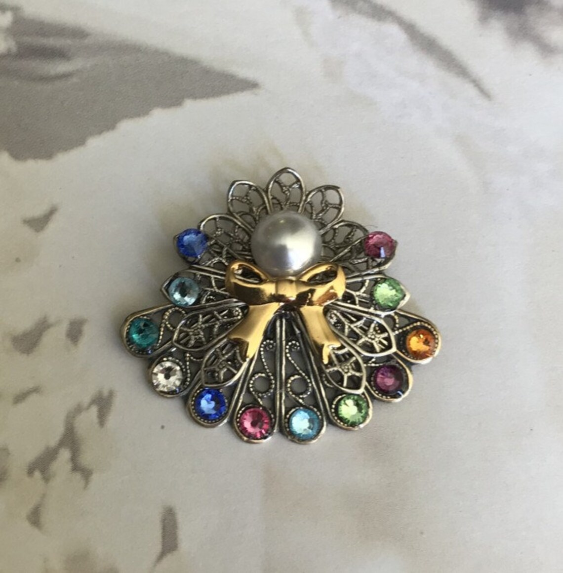 Birthstone Angel Pin 8 stones on skirt 242 | Etsy