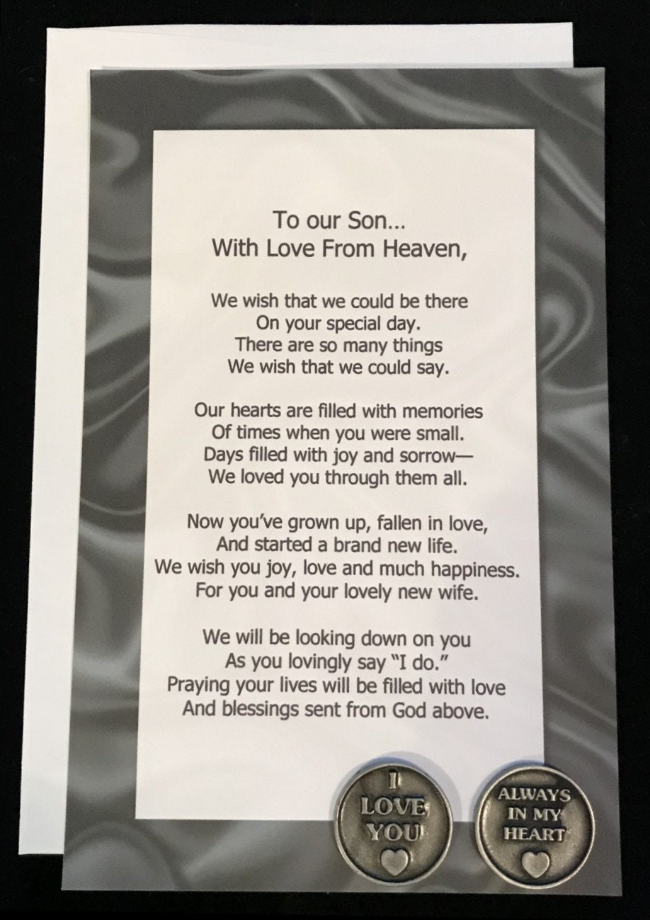 To Bride and Groom From Parent in Heaven - Etsy